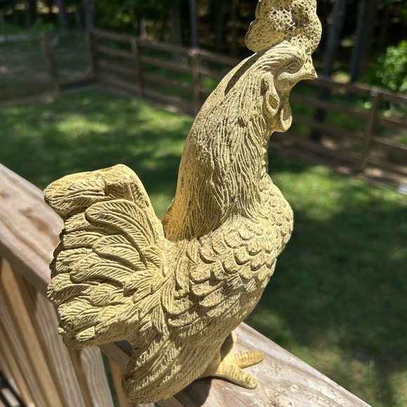 Source Unknown | Accents | Rustic Gold Vintage Cast Iron Rooster Statue ...